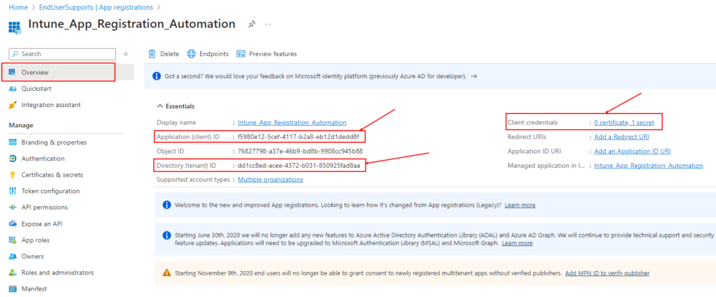 App Registration for Intune – endusersupports.com