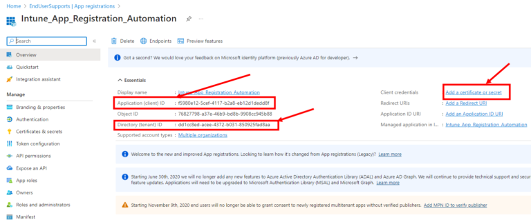App Registration for Intune – endusersupports.com