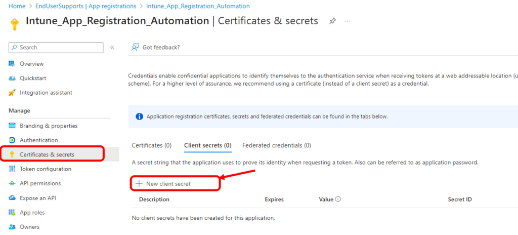 App Registration for Intune – endusersupports.com